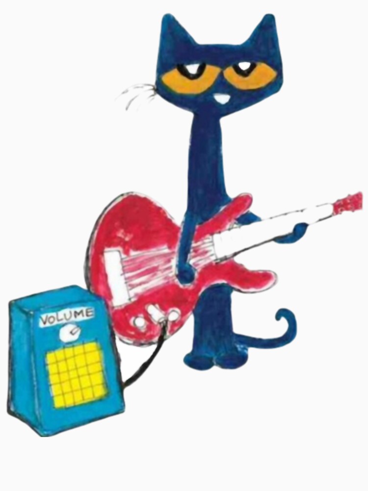 "Pete the cat Cool Cat Jamming on a Red Guitar " Essential T-Shirt for ...