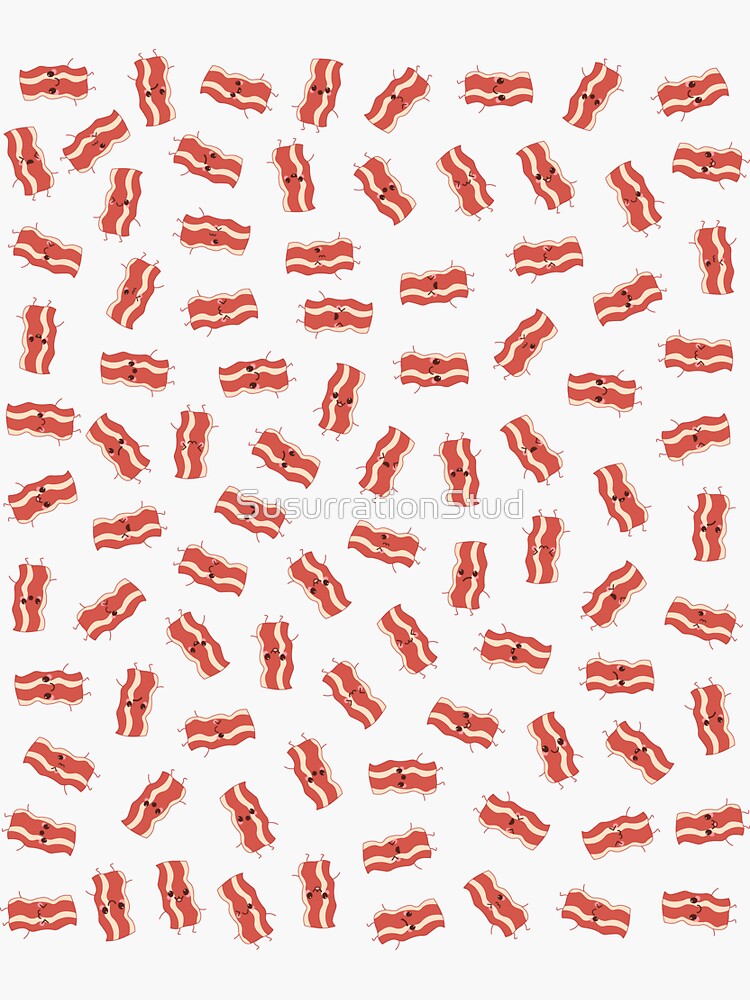 "Bacon Pattern Background" Sticker for Sale by SusurrationStud | Redbubble