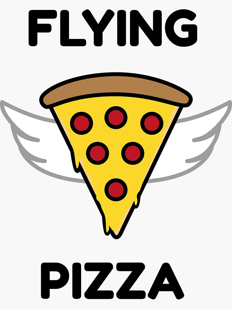 "Flying PIZZA flying PIZZA with wings GIFT" Sticker by Crassmann ...