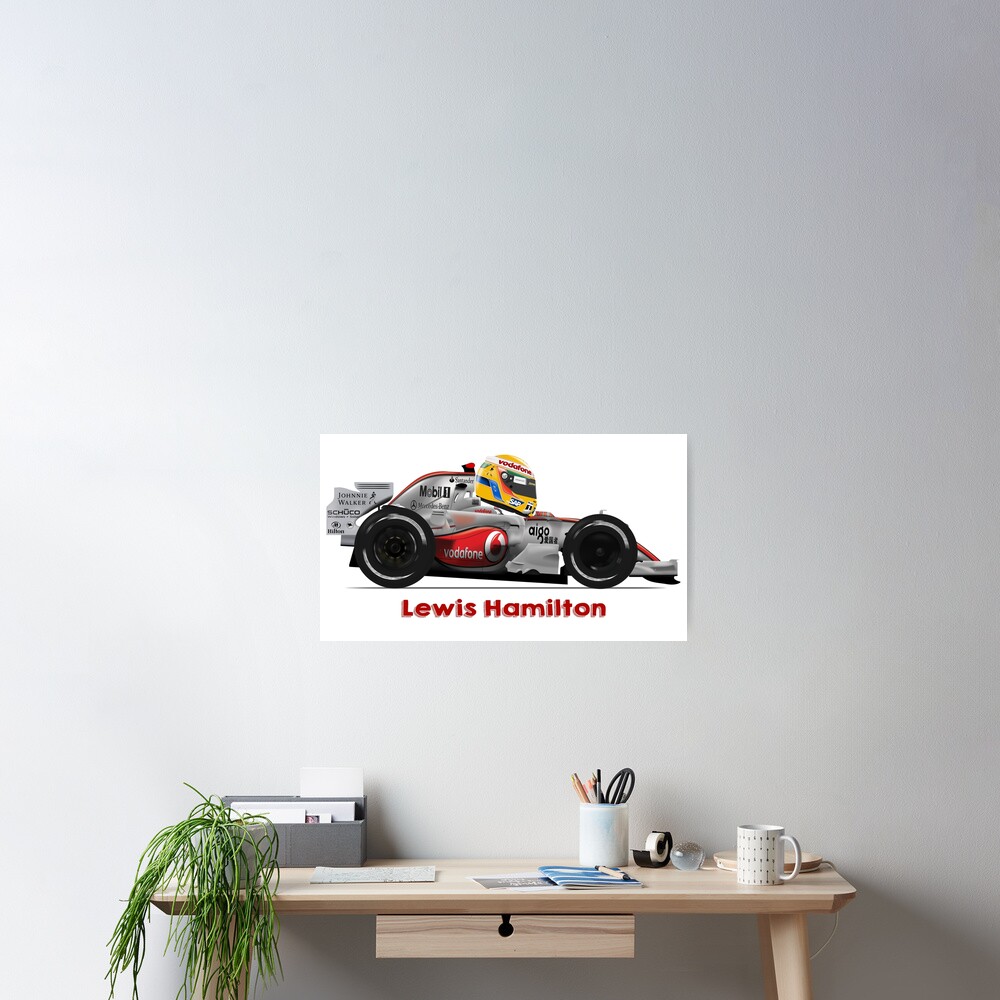 "Lewis Hamilton F1 Cartoon - McLaren 2008" Poster by Car-Toons | Redbubble