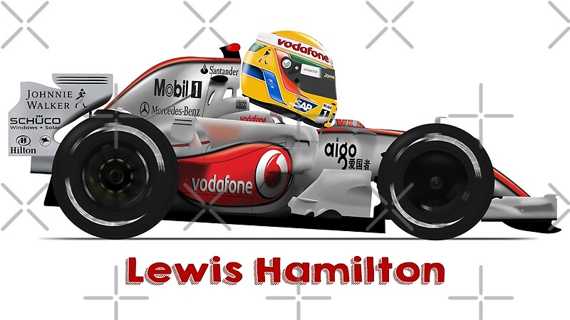 "Lewis Hamilton F1 Cartoon - McLaren 2008" by Car-Toons | Redbubble