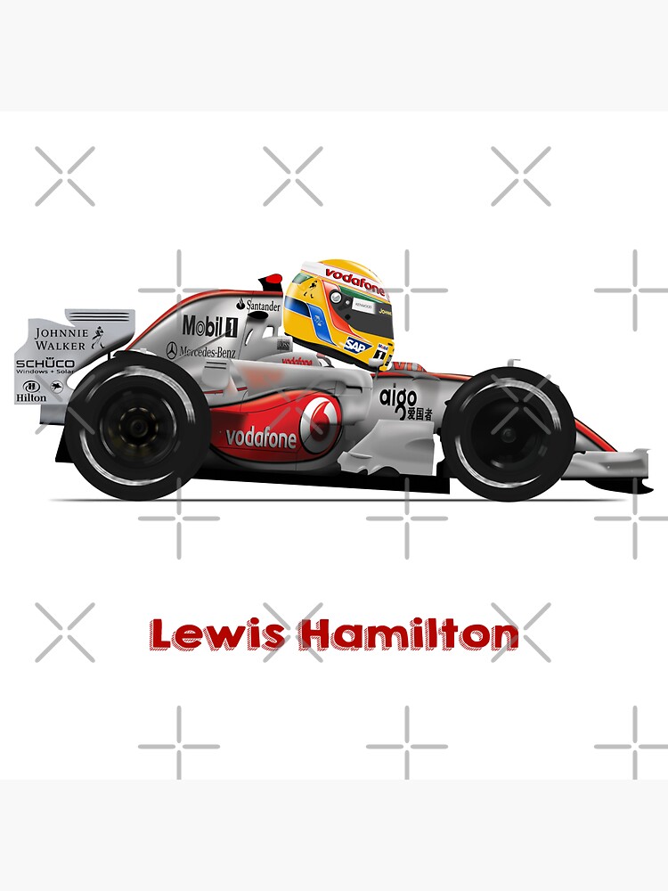 "Lewis Hamilton F1 Cartoon - McLaren 2008" Sticker by Car-Toons | Redbubble