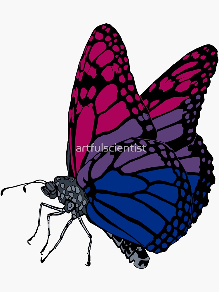 "Bisexual Butterfly" Sticker for Sale by artfulscientist | Redbubble