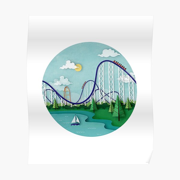 "Roller Coaster Illustration" Poster for Sale by artofclaire | Redbubble