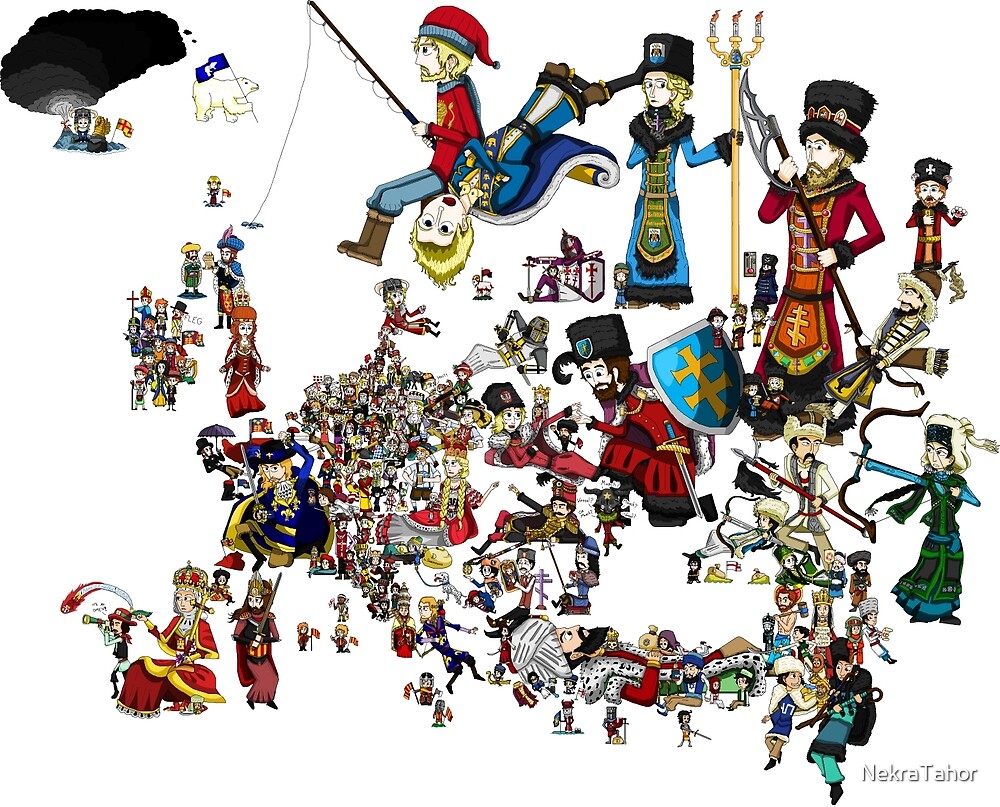 "EUROPA - National Personifications Map - 1444" by NekraTahor | Redbubble