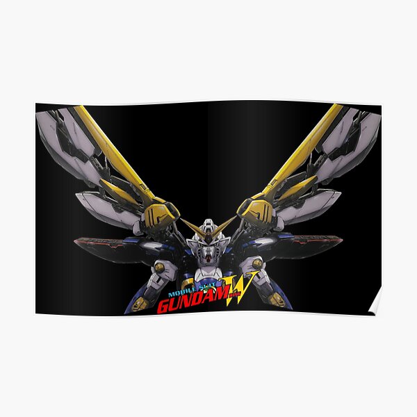 "Wing Gundam Open Wings" Poster for Sale by lman32 | Redbubble