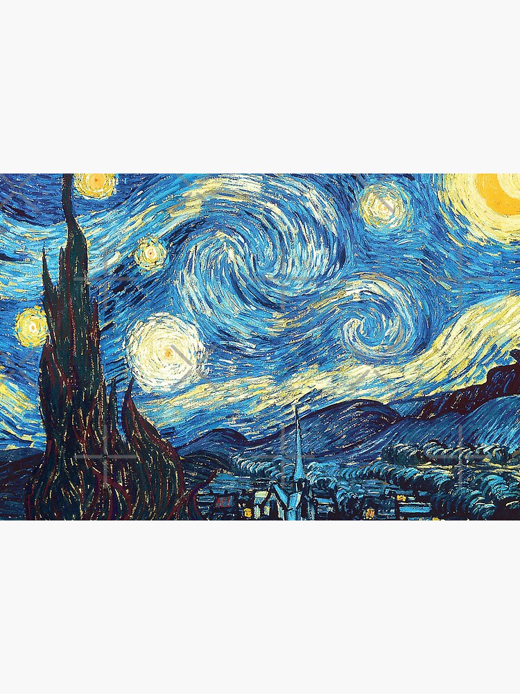 Pegatina «Vincent van Gogh Noche estrellada cielo nocturno azul y ...