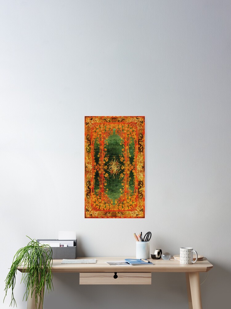 "Antique Art Nouveau Irish Donegal Rug Print" Poster for Sale by Vicky Brago-Mitchell® | Redbubble