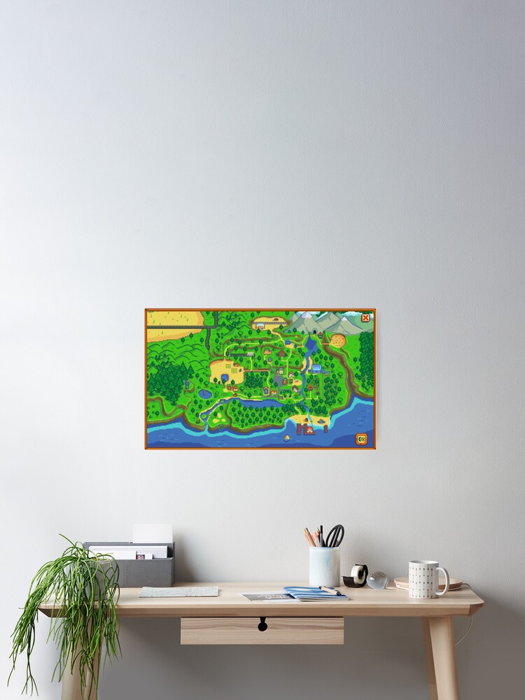 "Stardew Valley Map" Poster for Sale by catgardens | Redbubble