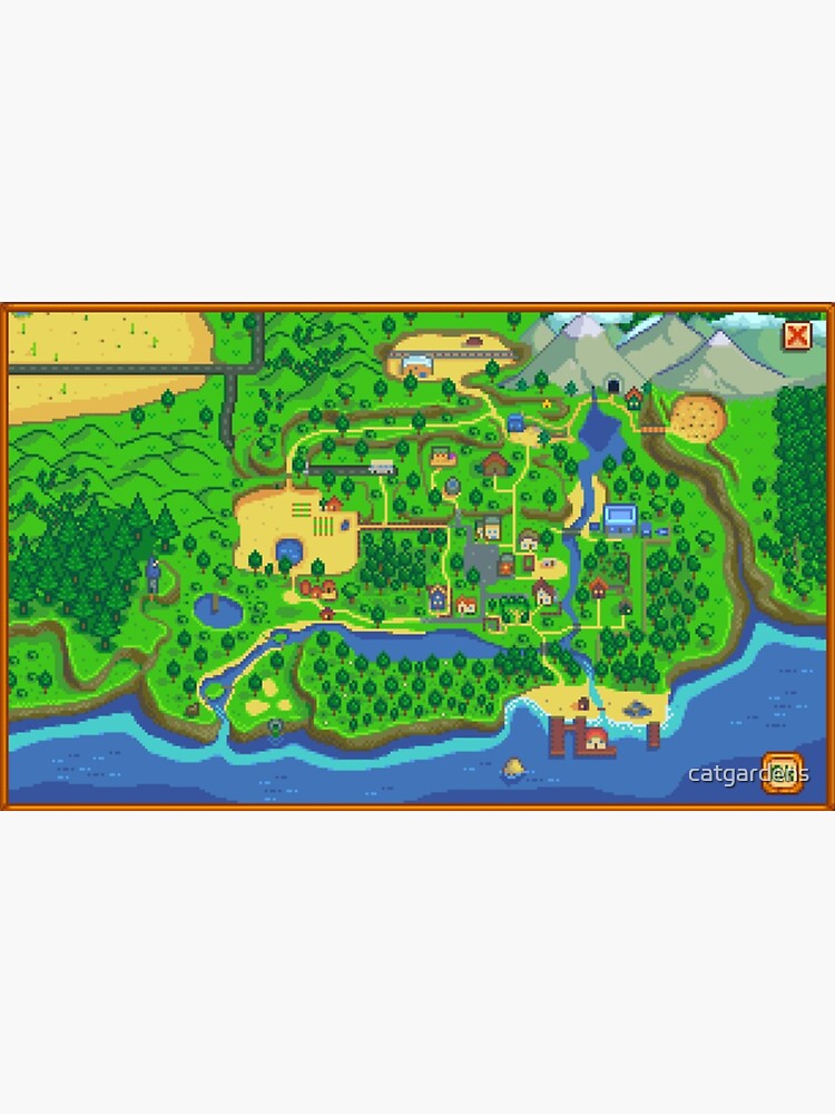 Stardew Valley Map Poster For Sale By Catgardens Redbubble
