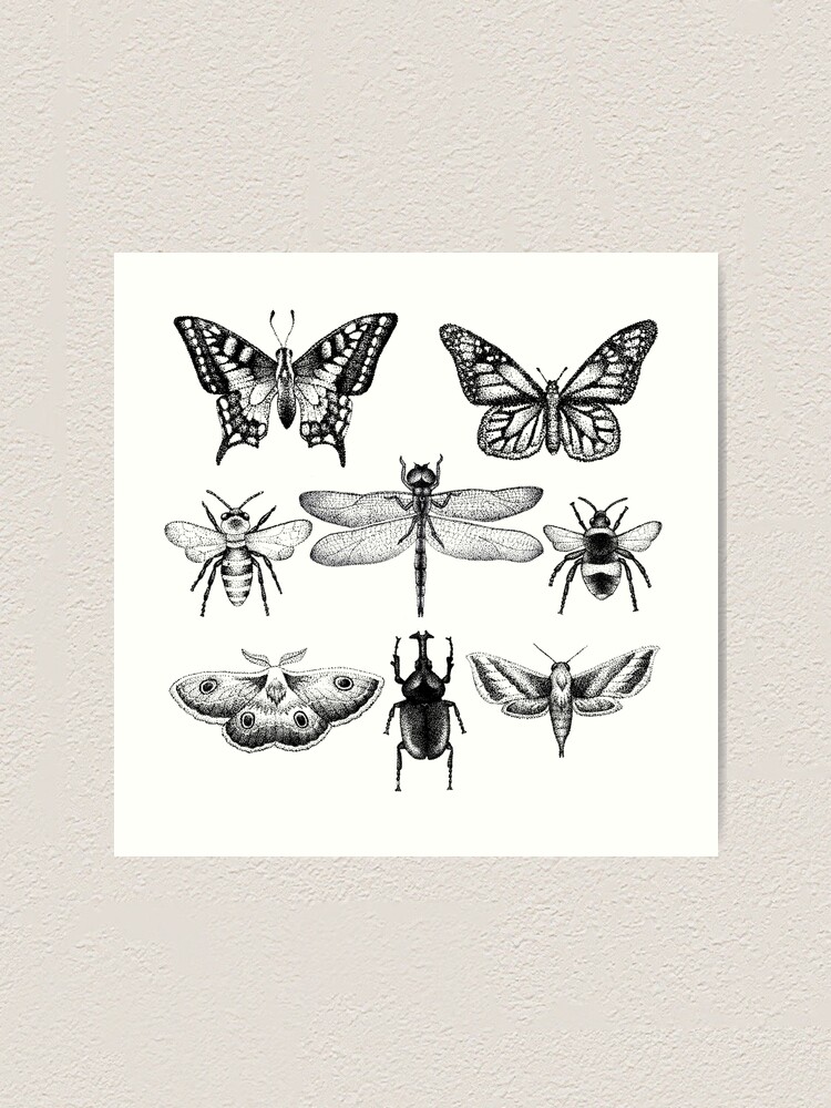 "Insect Series in pointillism" Art Print for Sale by necuseban | Redbubble