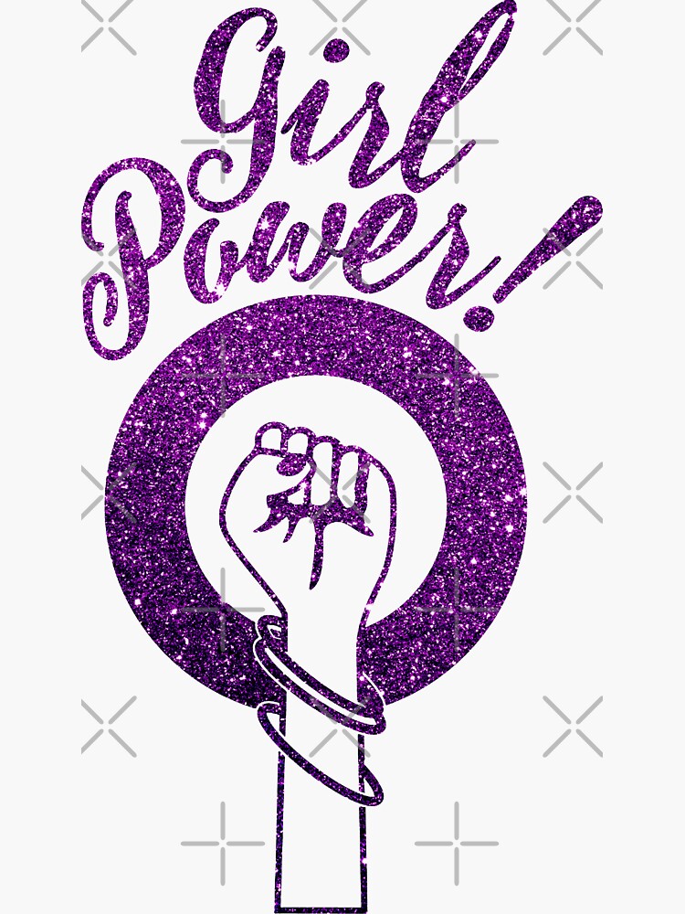 "Glitter Girl Power Purple" Sticker by RuthFurtado | Redbubble