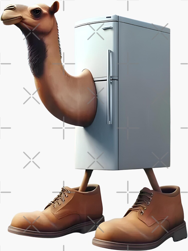 "Frigo Camelo Brainrot Meme - Absurd Camel Refrigerator Hybrid" Sticker ...