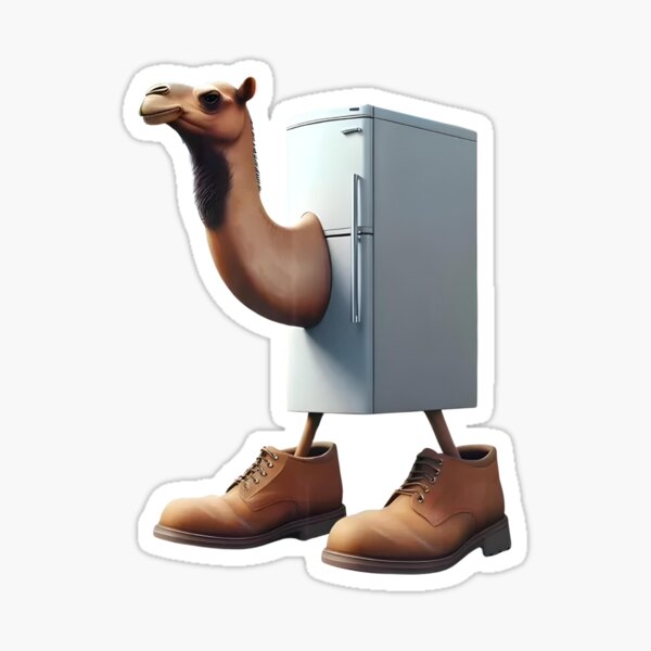 "Frigo Camelo Brainrot Meme - Absurd Camel Refrigerator Hybrid" Sticker ...