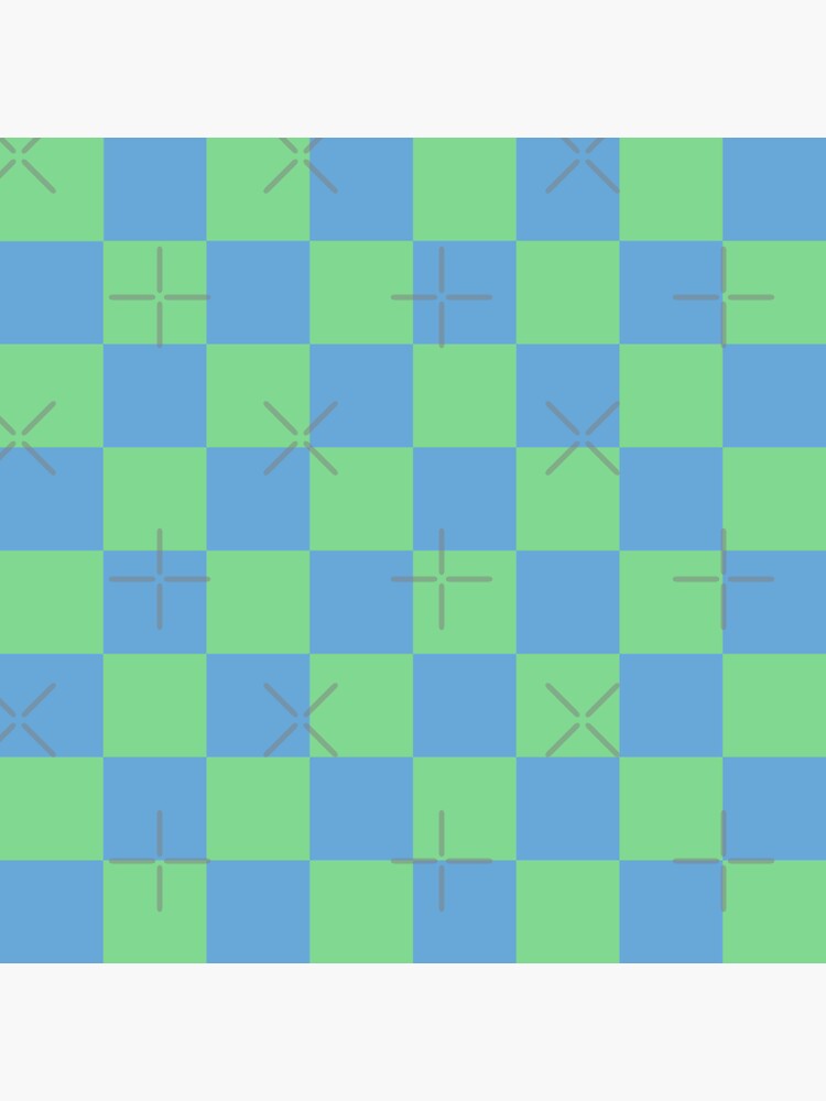 "Earthbound Blue and Teal Checkerboard" Sticker for Sale by ...