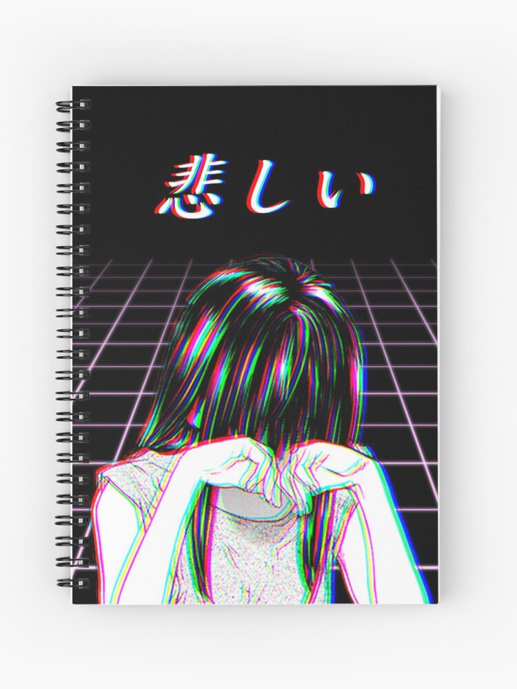 "SAD JAPANESE MANGA AESTHETIC W/ BACKGROUND" Spiral Notebook for Sale ...