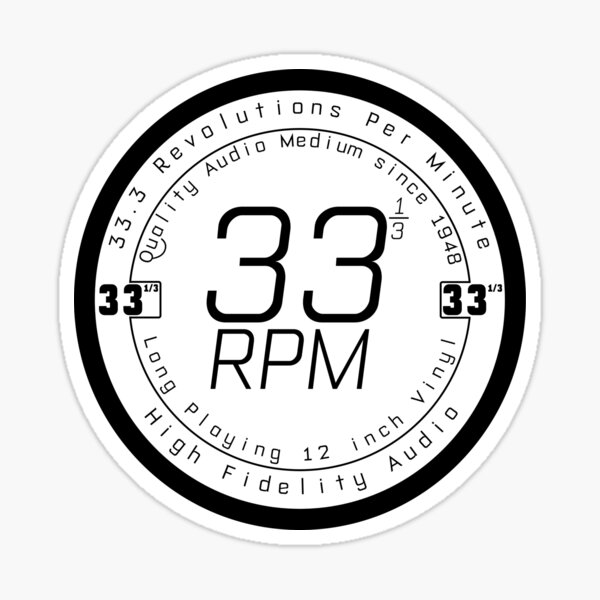 "33 RPM (Black)" Sticker for Sale by PimNel | Redbubble