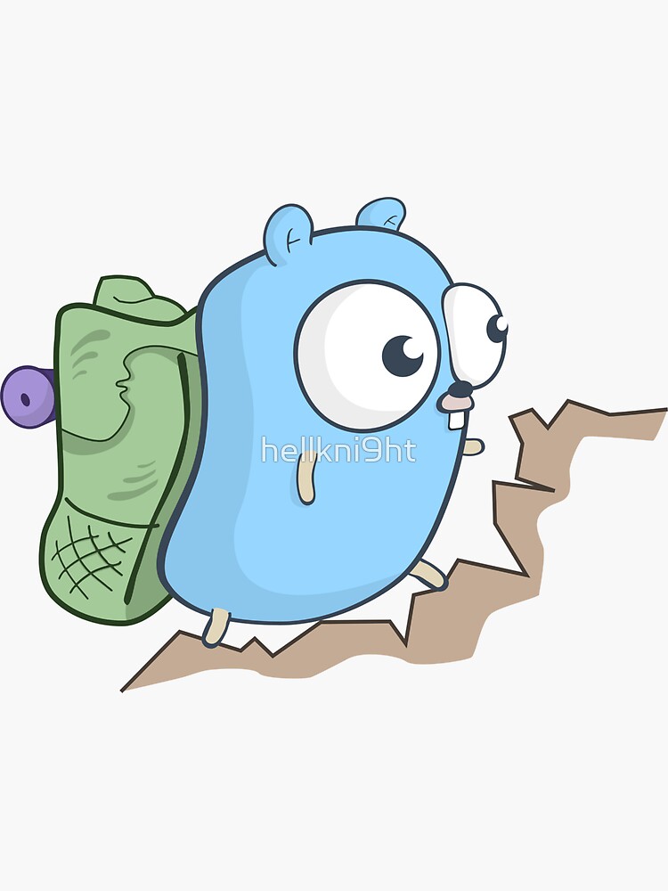 "The Go Gopher: Hiking" Sticker for Sale by hellkni9ht | Redbubble