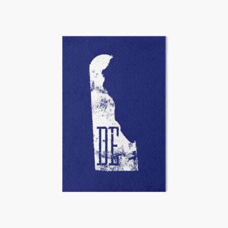 "Used Delaware State White Map DE Abbreviation" Art Board Print for ...