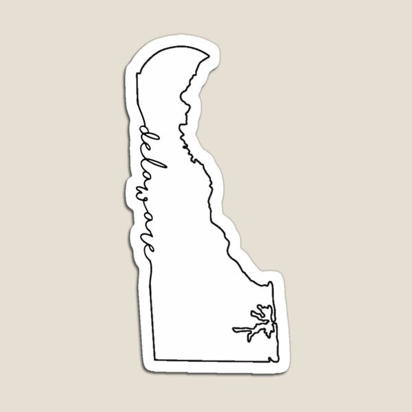 "cursive delaware outline" Magnet for Sale by thgsunset | Redbubble