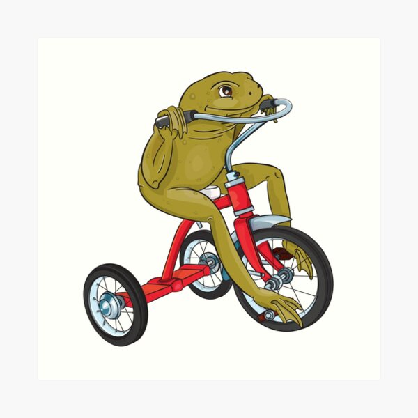 Frog Riding Bike Art Prints | Redbubble