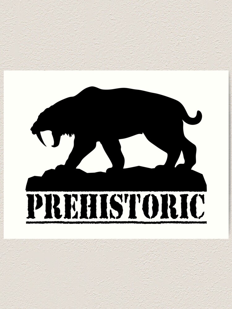 "Stone Age saber-toothed cat Cave Lion" Art Print by RetroFuchs | Redbubble