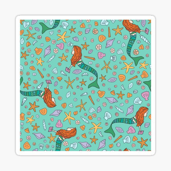 "Mermaids and sea shells" Sticker for Sale by cllanter | Redbubble