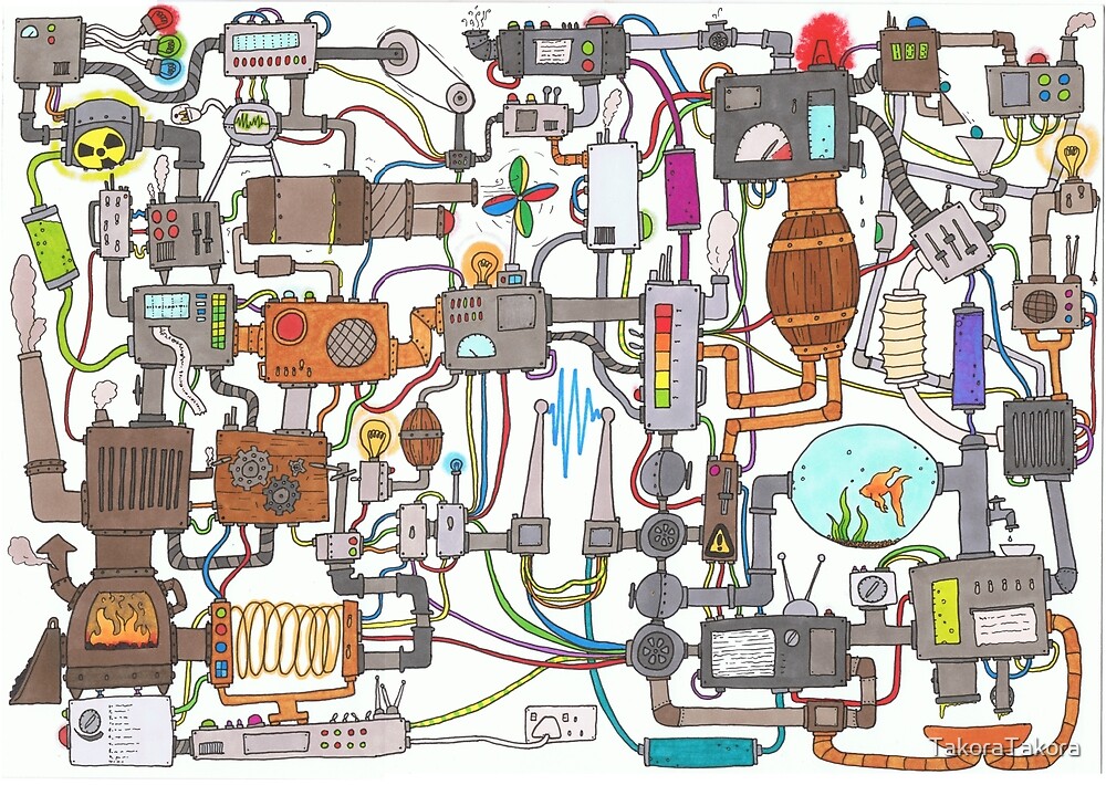 "A Runcible Mass of Messy Machines " by TakoraTakora | Redbubble
