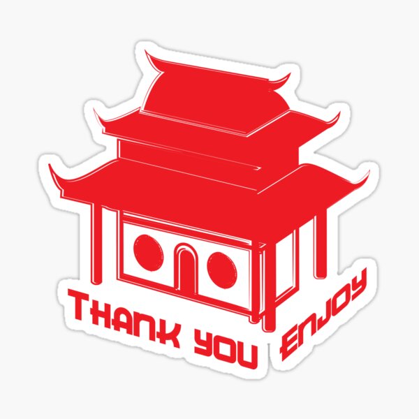 "Chinese Take Out Design - Thank You Enjoy" Sticker by tedmcory | Redbubble