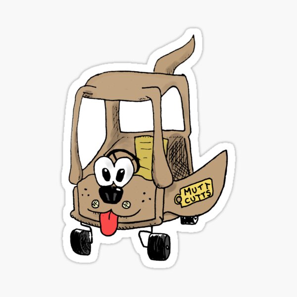 "Mutt Cutts Toy Car " Sticker for Sale by DavesArtBook | Redbubble