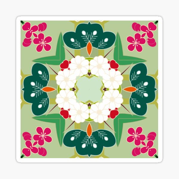 Pegatina «planta chiku convencional Japón repetición patrón de colores ...
