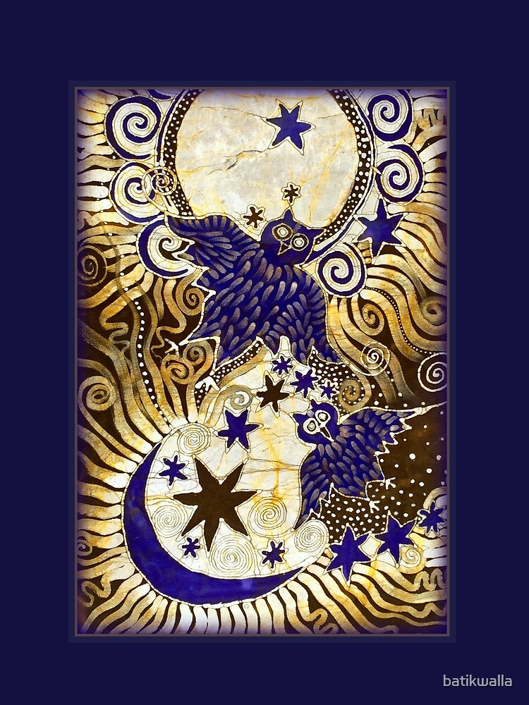 "Owl Sun Moon" Drawstring Bag for Sale by batikwalla | Redbubble