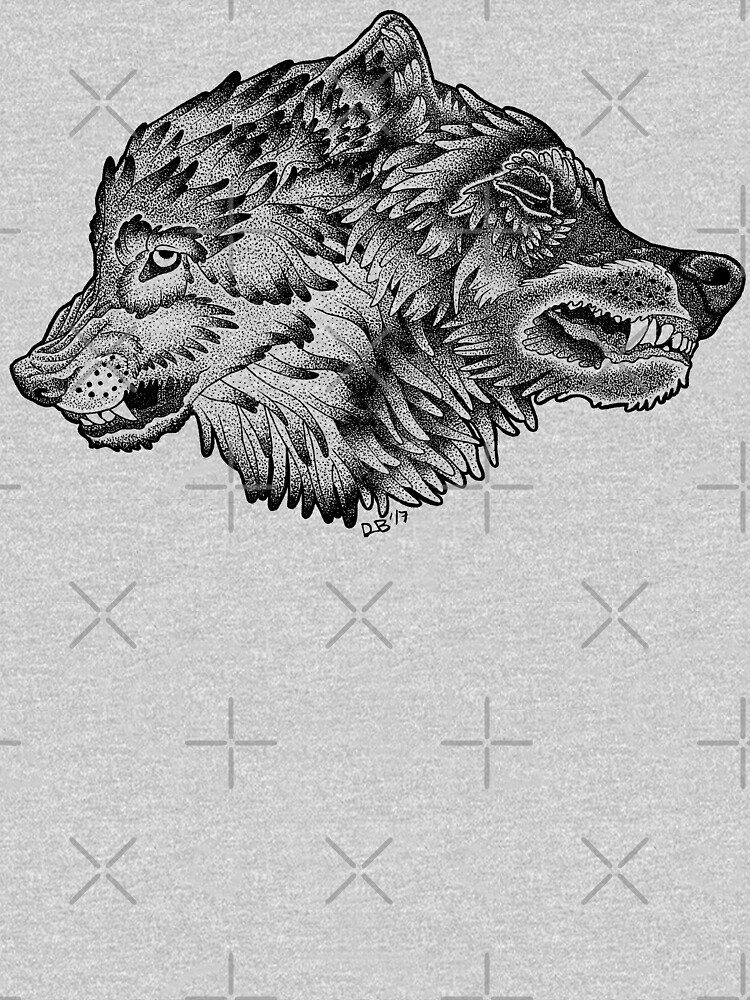 "Two Wolves (Black)" T-shirt for Sale by danibeez | Redbubble | wolves ...
