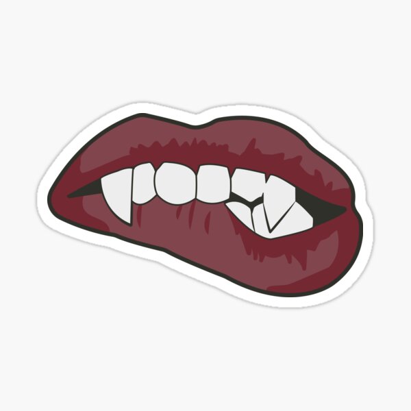 "Vampire Lip Bite" Sticker for Sale by bruisedbunn | Redbubble