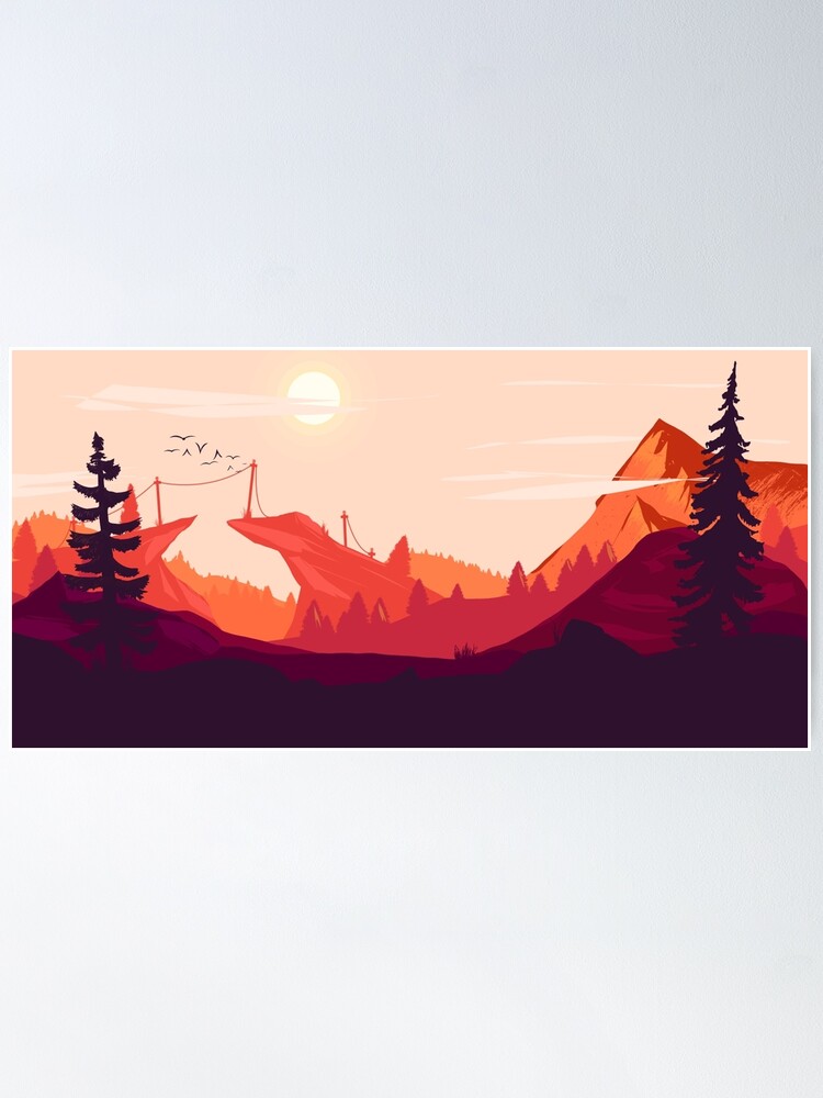 "Firewatch Landscape" Poster for Sale by SnackDubbbz | Redbubble