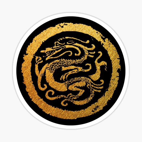 "Azure Dragon in Gold" Sticker for Sale by Takeda-art | Redbubble