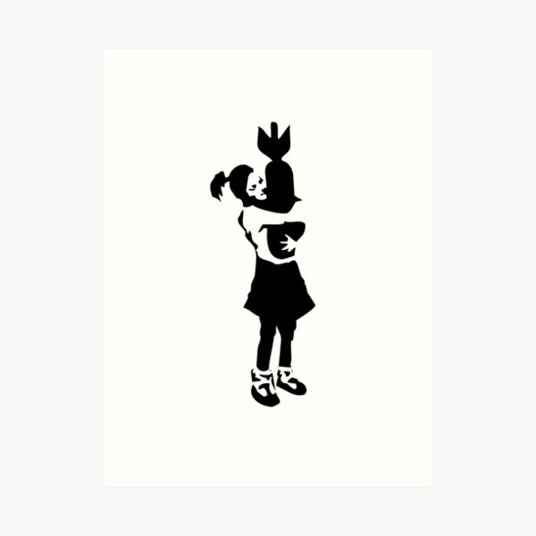 "Banksy Girl Hugging Bomb" Art Print for Sale by ThatMerchStore | Redbubble