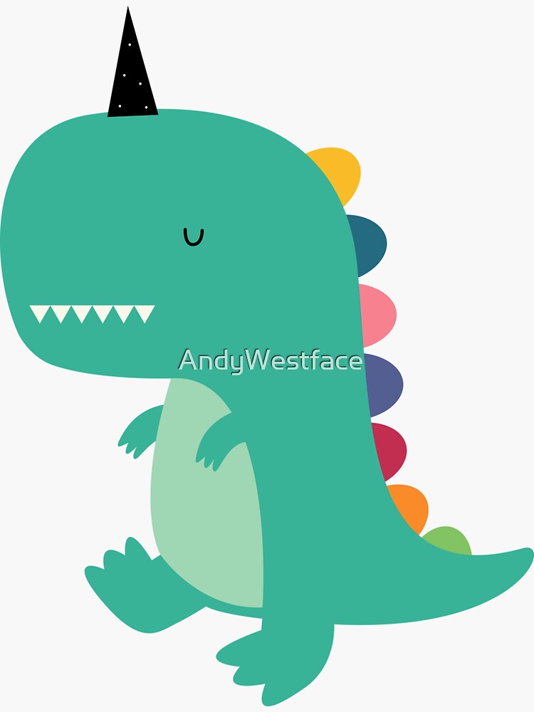 "Dinocorn" Sticker for Sale by AndyWestface | Redbubble