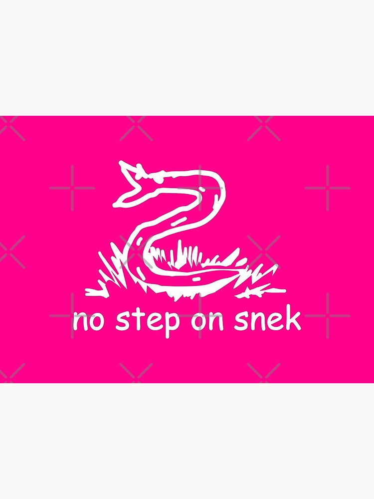 "No Step on Snek Magenta Pink and white modern flag Don't tread on me ...