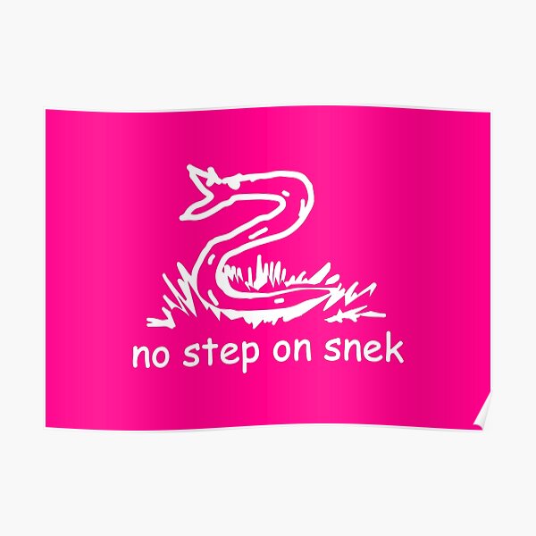 "No Step on Snek Magenta Pink and white modern flag Don't tread on me ...