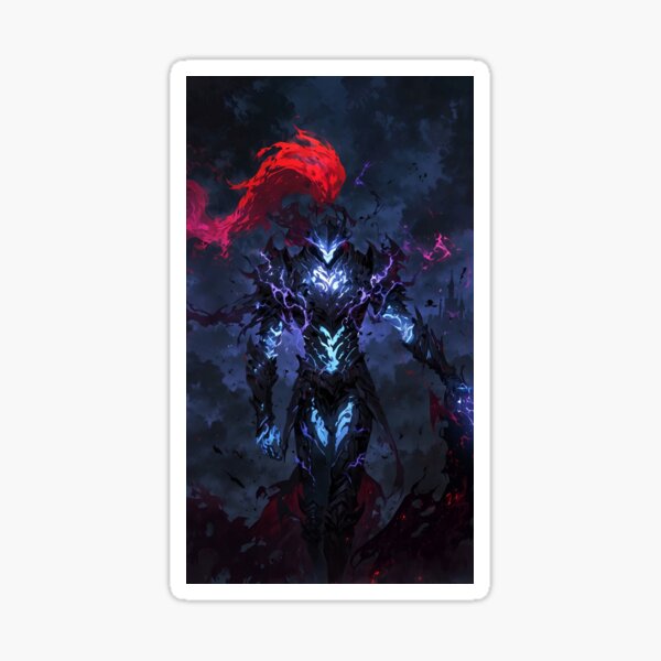 "Ascended Void Knight – Dark Fantasy Electric Warrior Art" Sticker for ...