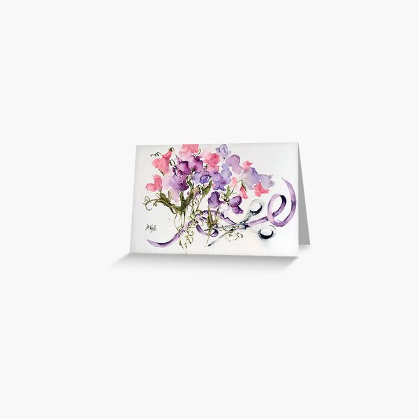 "Sweet Peas" Greeting Card for Sale by BEVWELLS | Redbubble