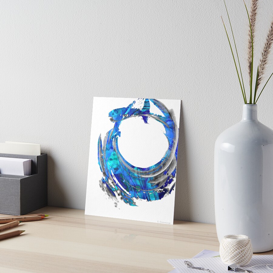 "Blue Contemporary Art - Swirling 2 - Sharon Cummings Artist" Art Board ...