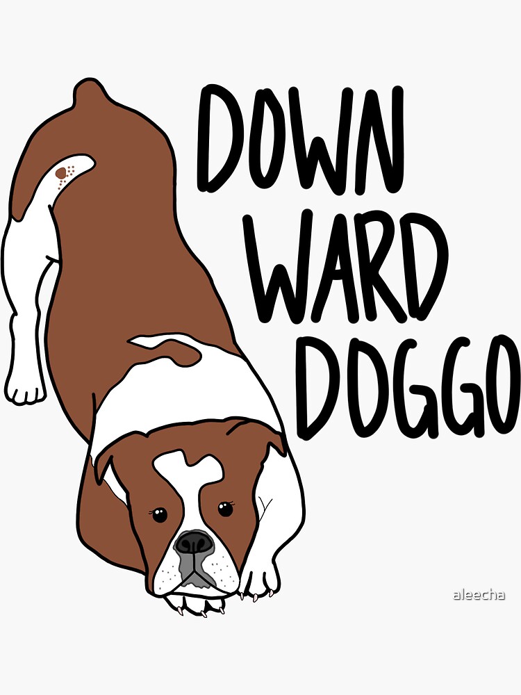 "Downward doggo" Sticker for Sale by aleecha | Redbubble