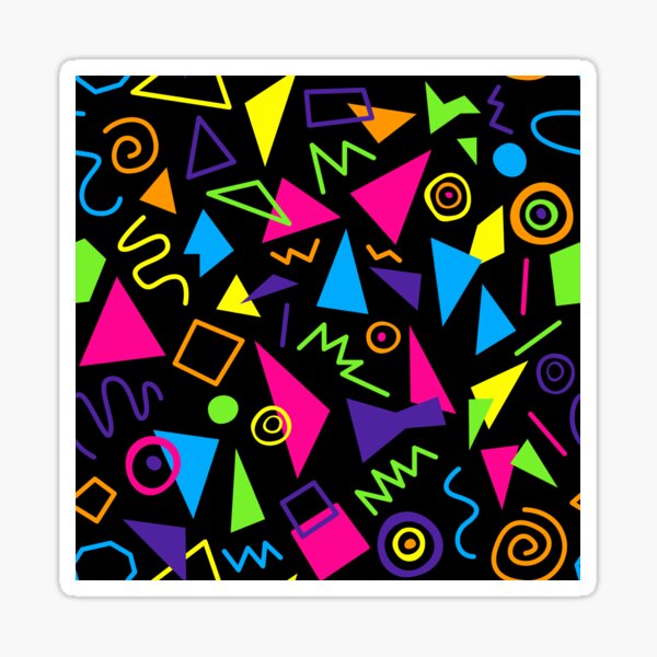 "80s 90s Neon Memphis Arcade Carpet Seamless Repeat Pattern" Sticker ...