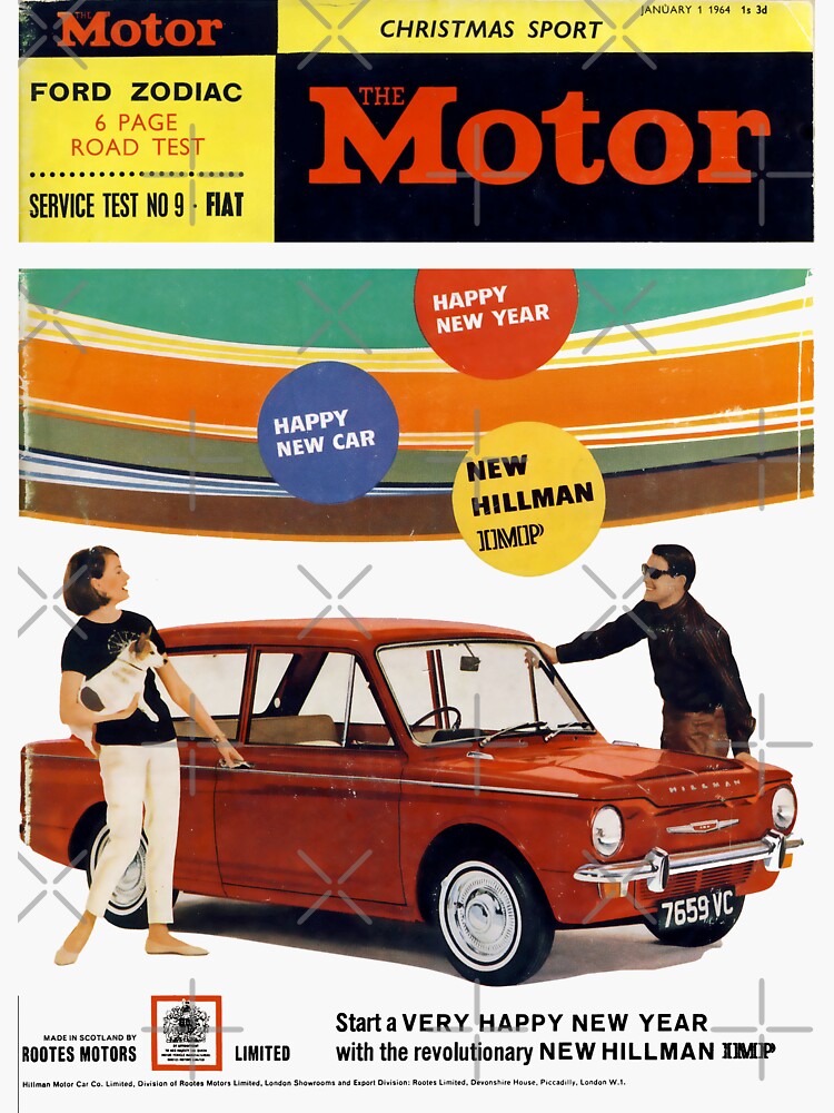 "HILLMAN IMP" Sticker by ThrowbackMotors | Redbubble