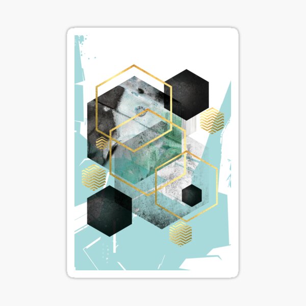 "Aqua Abstract Geo" Sticker for Sale by UrbanEpiphany | Redbubble