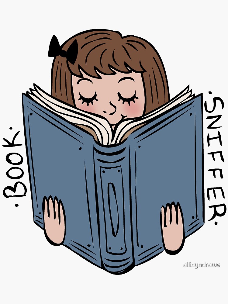 "Book Sniffer" Sticker for Sale by allicyndraws | Redbubble