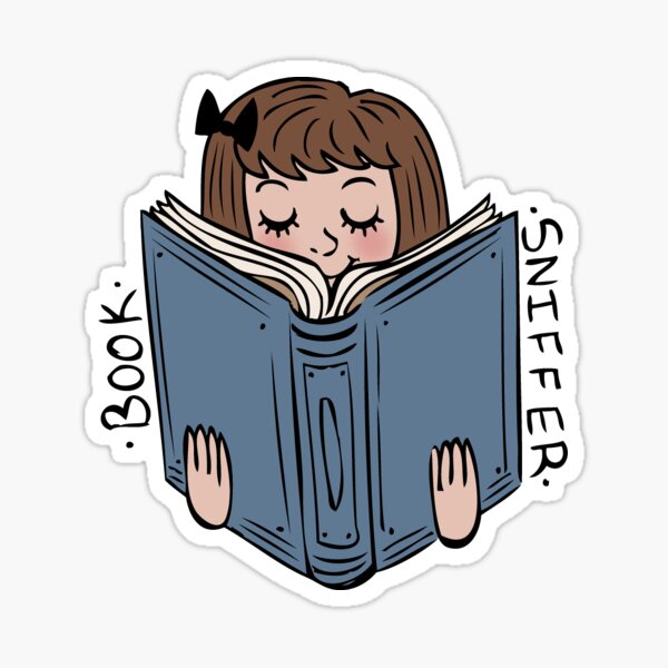"Book Sniffer" Sticker for Sale by allicyndraws | Redbubble