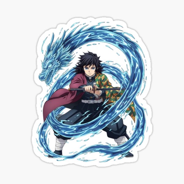 "Giyu Tomioka , Demon Slayer, Kimetsu No Yaiba" Sticker for Sale by ...